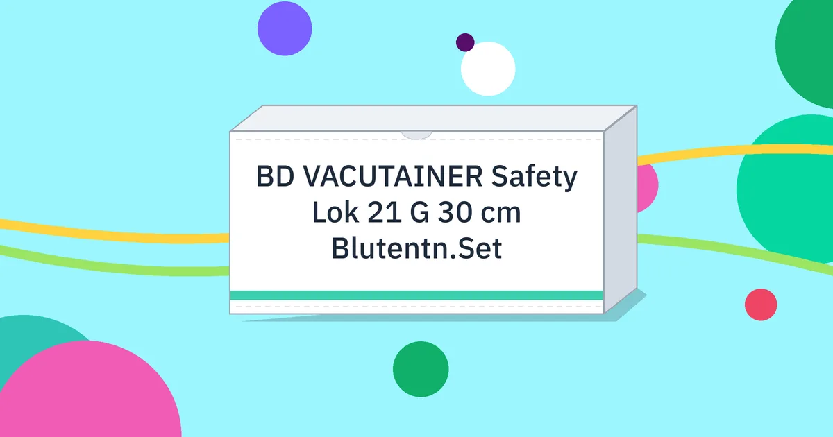 Symbolbild: Packung mit der Aufschrift BD VACUTAINER Safety Lok 21 G 30 cm Blutentn.Set (PZN 15739076) – Verfügbarkeit und Bezug in Apotheken in Frankfurt am Main