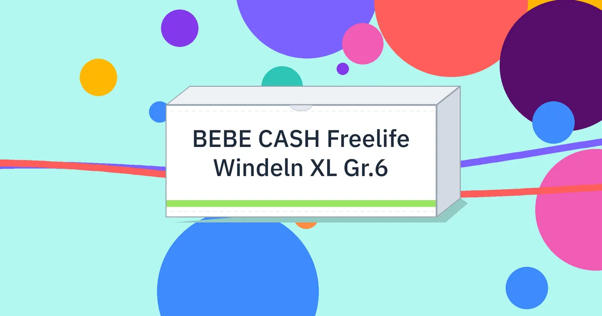 Symbolbild: Packung mit der Aufschrift BEBE CASH Freelife Windeln XL Gr.6 (PZN 18377030) – Verfügbarkeit und Bezug in Apotheken in Frankfurt am Main