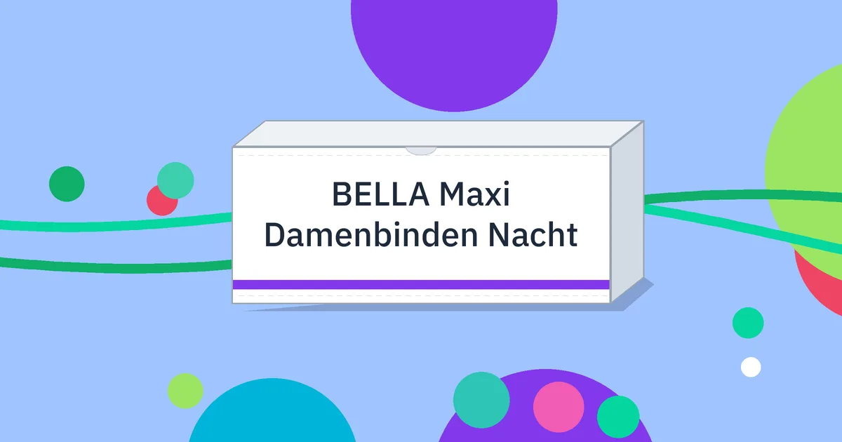 Symbolbild: Packung mit der Aufschrift BELLA Maxi Damenbinden Nacht (PZN 18441354) – Verfügbarkeit und Bezug in Apotheken in Frankfurt am Main