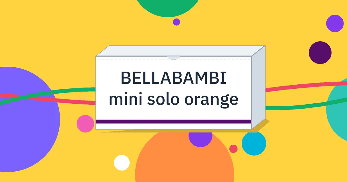 Symbolbild: Packung mit der Aufschrift BELLABAMBI mini solo orange (PZN 12425590) – Verfügbarkeit und Bezug in Apotheken in Frankfurt am Main