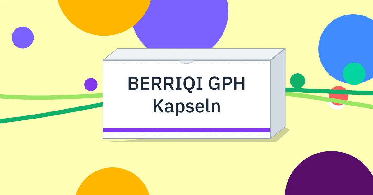 Symbolbild: Packung mit der Aufschrift BERRIQI GPH Kapseln (PZN 19204969) – Verfügbarkeit und Bezug in Apotheken in Frankfurt am Main