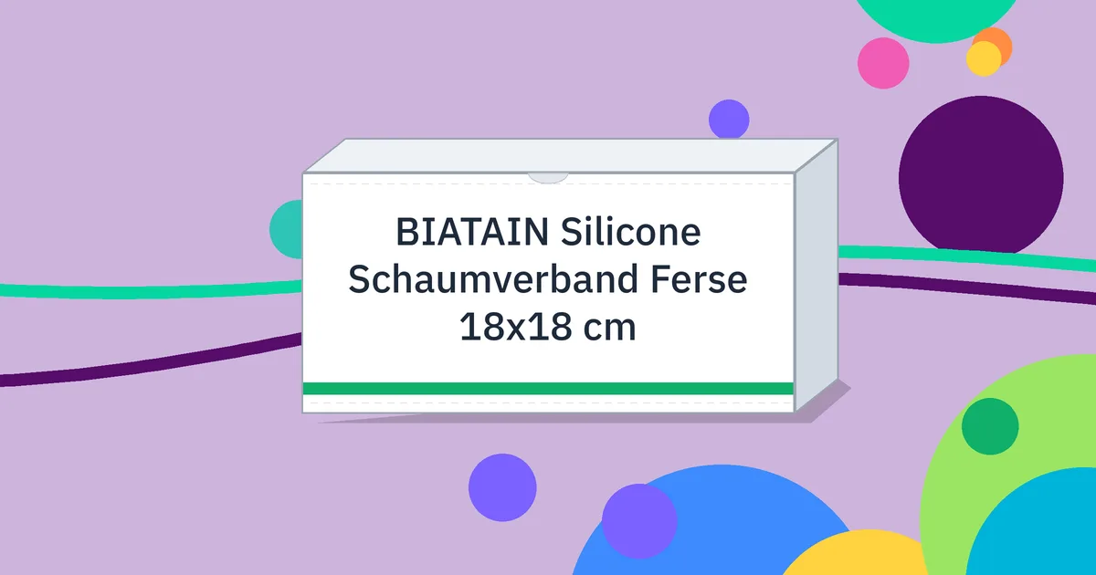 Symbolbild: Packung mit der Aufschrift BIATAIN Silicone Schaumverband Ferse 18x18 cm (PZN 19480379) – Verfügbarkeit und Bezug in Apotheken in Frankfurt am Main