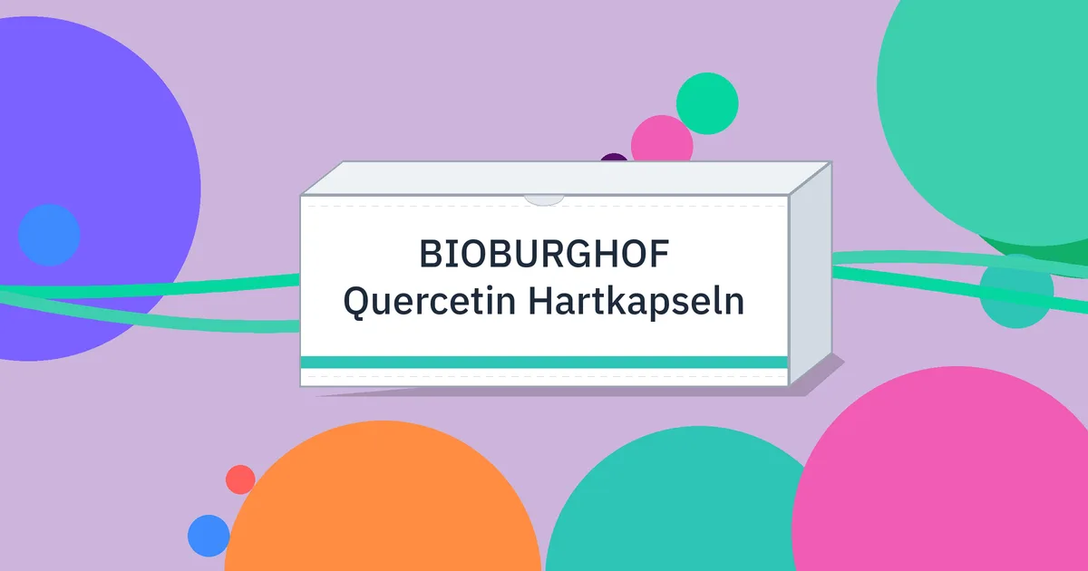 Symbolbild: Packung mit der Aufschrift BIOBURGHOF Quercetin Hartkapseln (PZN 19705080) – Verfügbarkeit und Bezug in Apotheken in Frankfurt am Main