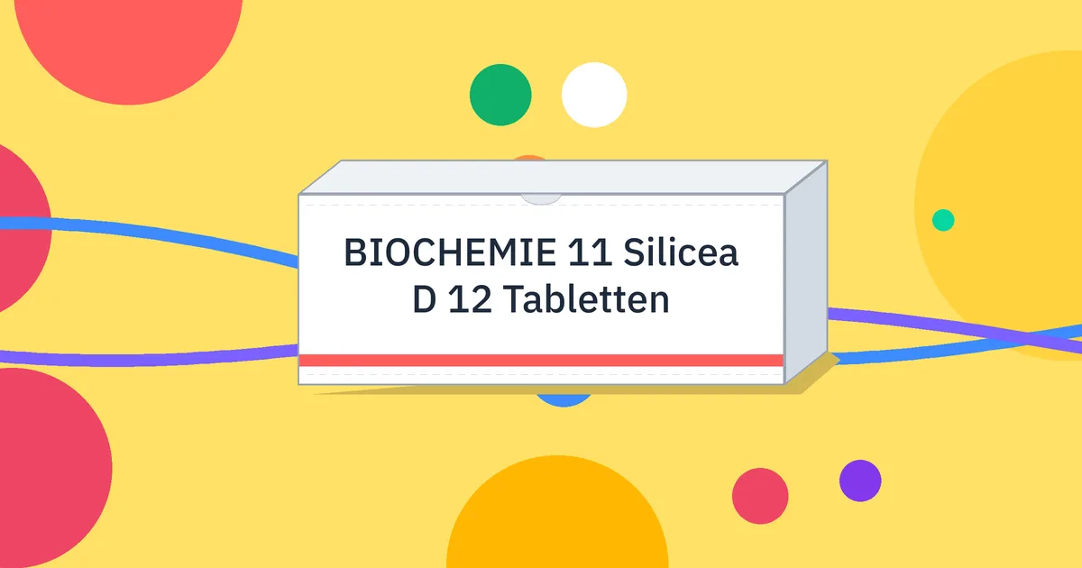 Symbolbild: Packung mit der Aufschrift BIOCHEMIE 11 Silicea D 12 Tabletten (PZN 05955672) – Verfügbarkeit und Bezug in Apotheken in Frankfurt am Main