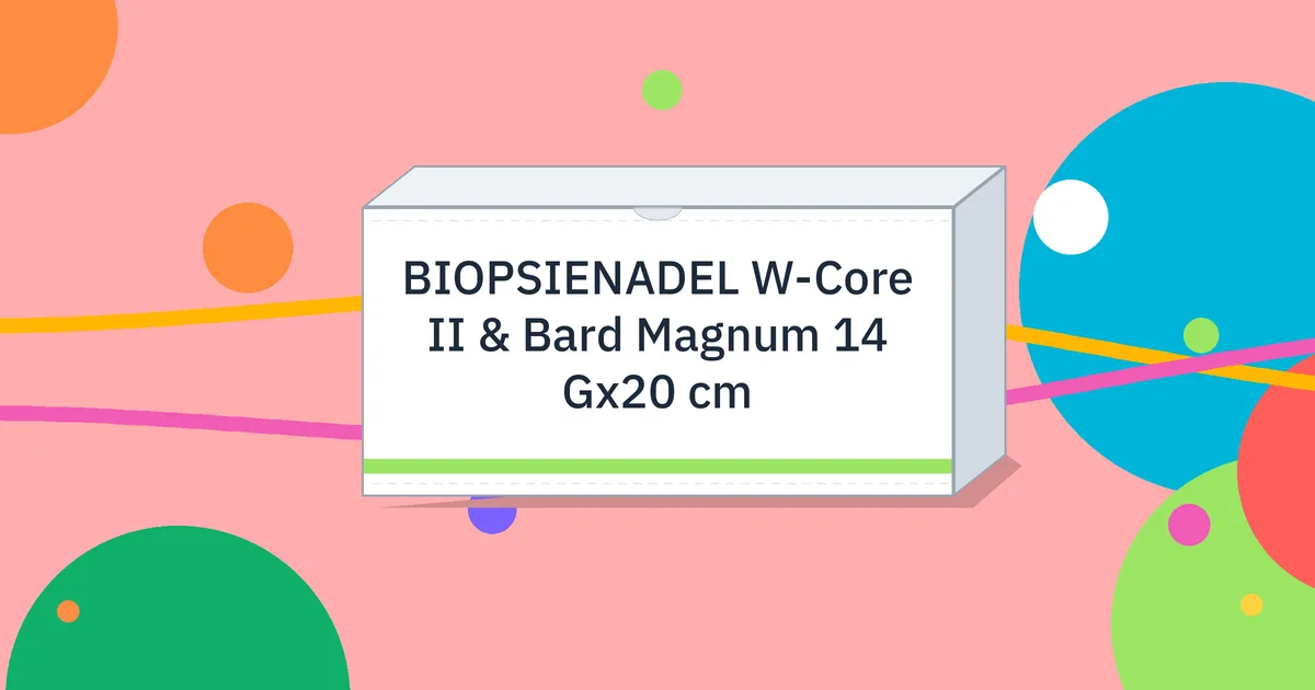 Symbolbild: Packung mit der Aufschrift BIOPSIENADEL W-Core II & Bard Magnum 14 Gx20 cm (PZN 19351736) – Verfügbarkeit und Bezug in Apotheken in Frankfurt am Main