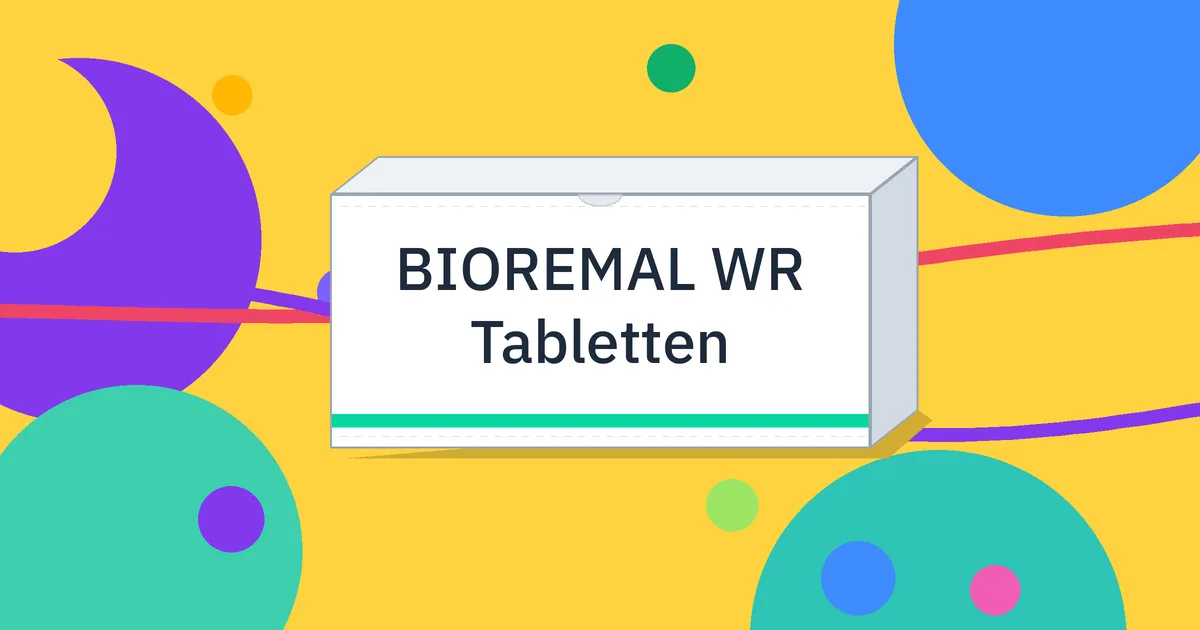 Symbolbild: Packung mit der Aufschrift BIOREMAL WR Tabletten (PZN 02898761) – Verfügbarkeit und Bezug in Apotheken in Frankfurt am Main