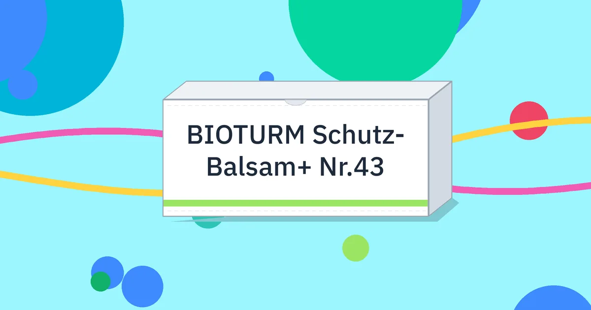 Symbolbild: Packung mit der Aufschrift BIOTURM Schutz-Balsam+ Nr.43 (PZN 11727544) – Verfügbarkeit und Bezug in Apotheken in Frankfurt am Main