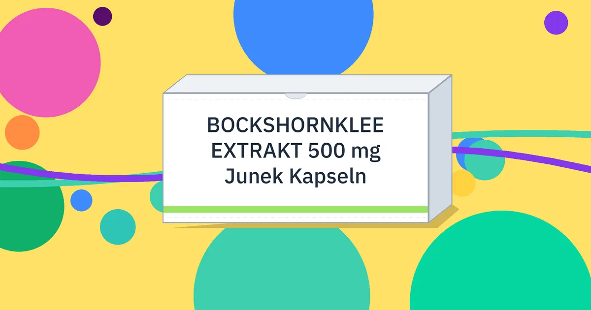 Symbolbild: Packung mit der Aufschrift BOCKSHORNKLEE EXTRAKT 500 mg Junek Kapseln (PZN 11075521) – Verfügbarkeit und Bezug in Apotheken in Frankfurt am Main