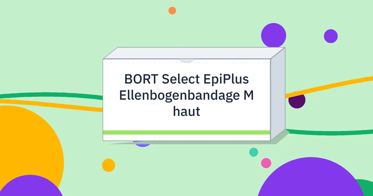 Symbolbild: Packung mit der Aufschrift BORT Select EpiPlus Ellenbogenbandage M haut (PZN 04737803) – Verfügbarkeit und Bezug in Apotheken in Frankfurt am Main