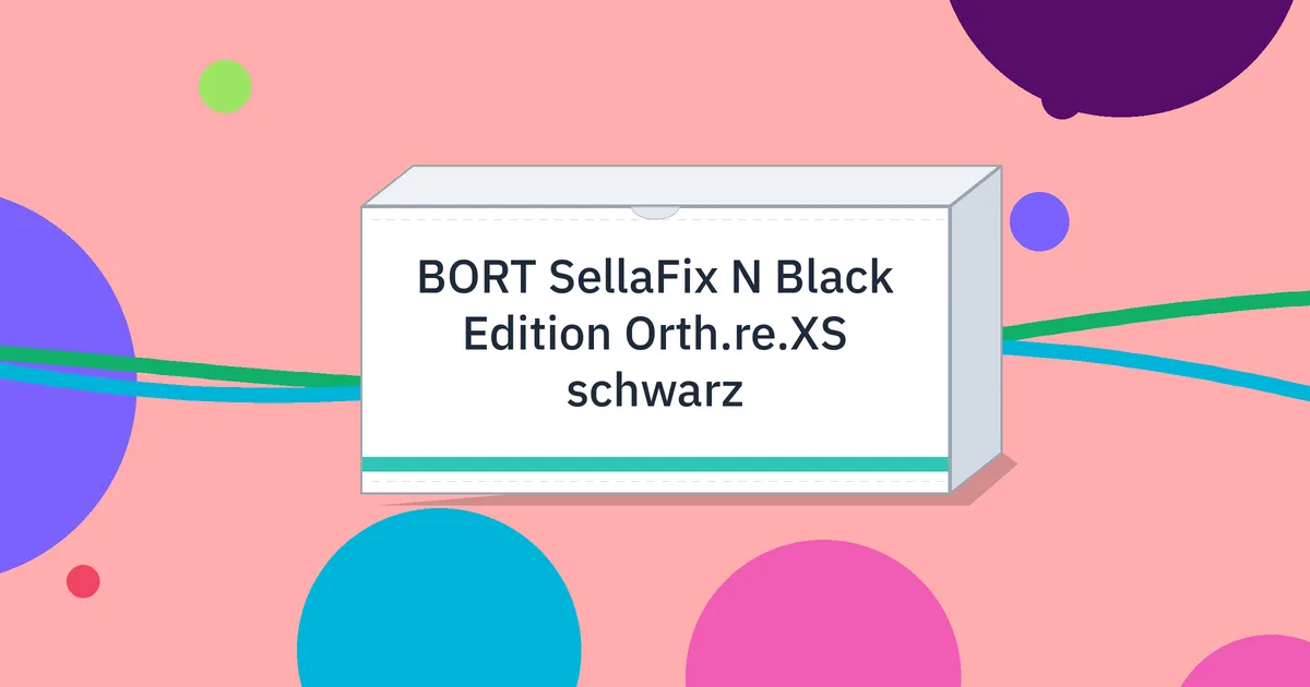 Symbolbild: Packung mit der Aufschrift BORT SellaFix N Black Edition Orth.re.XS schwarz (PZN 07669858) – Verfügbarkeit und Bezug in Apotheken in Frankfurt am Main