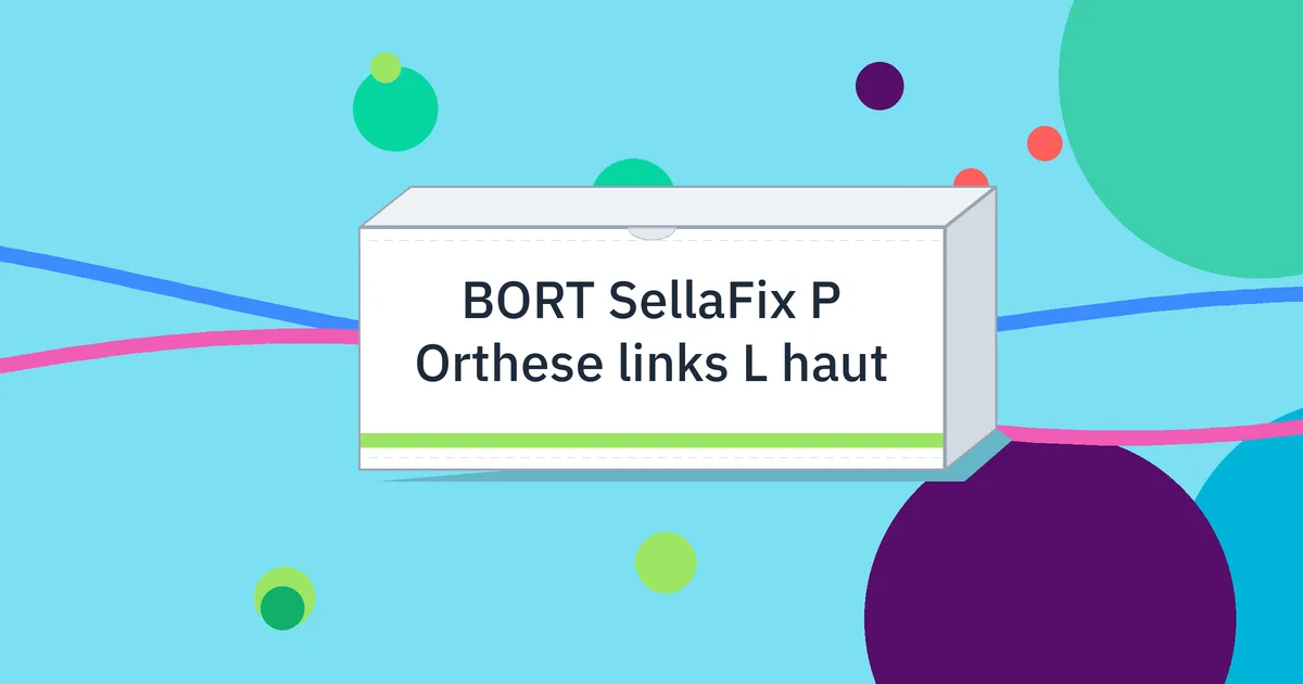 Symbolbild: Packung mit der Aufschrift BORT SellaFix P Orthese links L haut (PZN 08521856) – Verfügbarkeit und Bezug in Apotheken in Frankfurt am Main