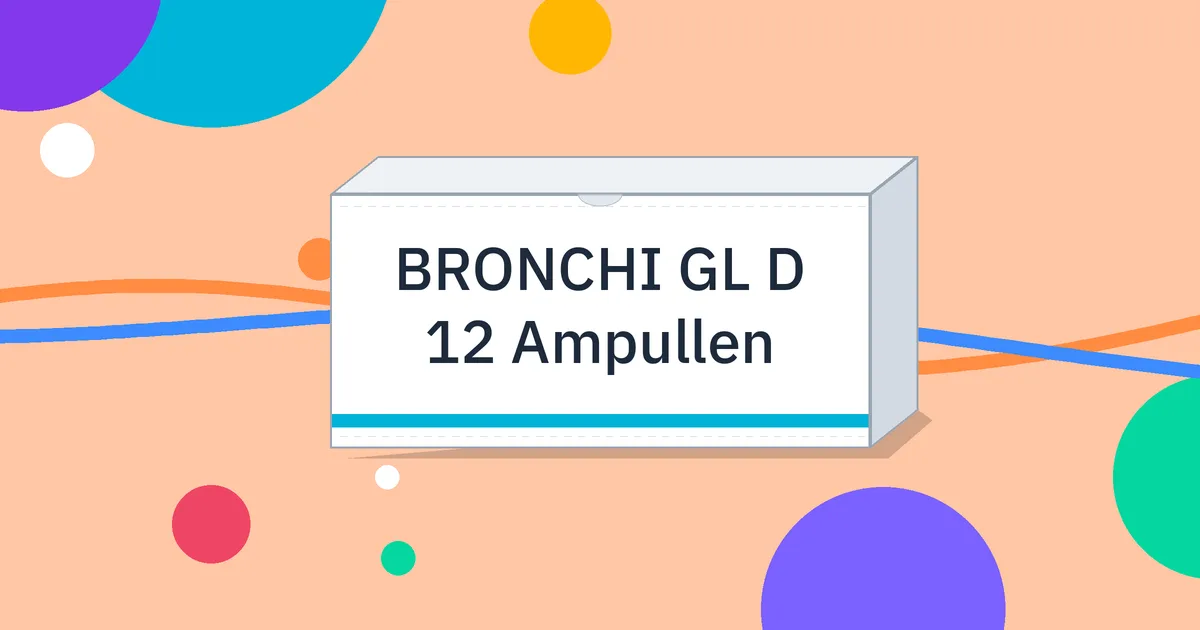Symbolbild: Packung mit der Aufschrift BRONCHI GL D 12 Ampullen (PZN 03359701) – Verfügbarkeit und Bezug in Apotheken in Frankfurt am Main