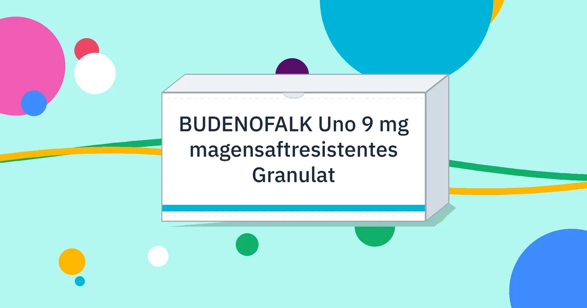 Symbolbild: Packung mit der Aufschrift BUDENOFALK Uno 9 mg magensaftresistentes Granulat (PZN 15227703) – Verfügbarkeit und Bezug in Apotheken in Frankfurt am Main