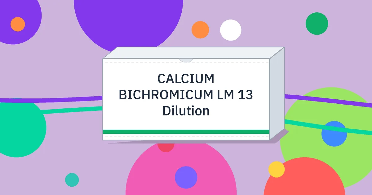 Symbolbild: Packung mit der Aufschrift CALCIUM BICHROMICUM LM 13 Dilution (PZN 13407358) – Verfügbarkeit und Bezug in Apotheken in Frankfurt am Main