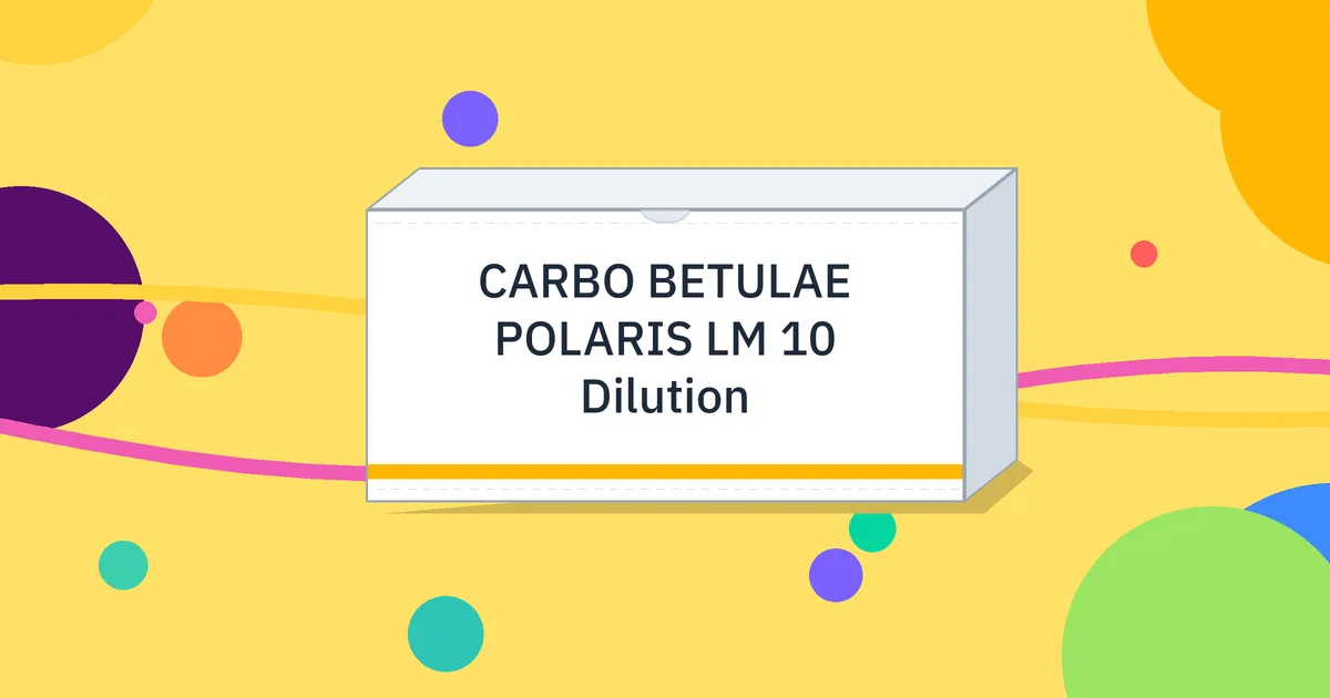 Symbolbild: Packung mit der Aufschrift CARBO BETULAE POLARIS LM 10 Dilution (PZN 13764182) – Verfügbarkeit und Bezug in Apotheken in Frankfurt am Main