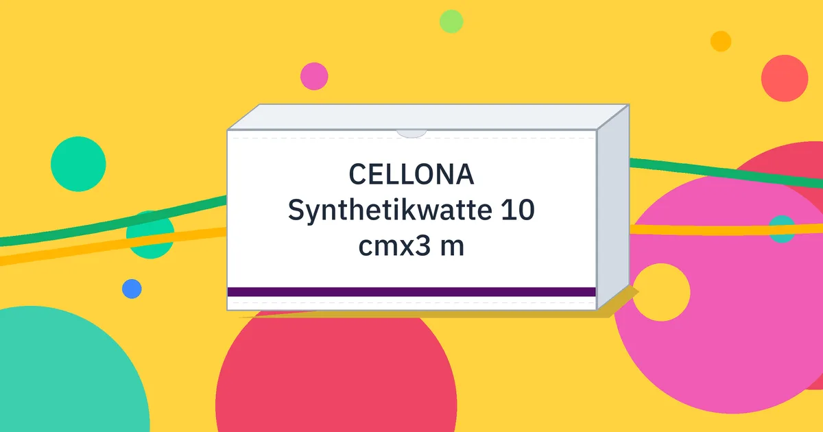 Symbolbild: Packung mit der Aufschrift CELLONA Synthetikwatte 10 cmx3 m (PZN 13753037) – Verfügbarkeit und Bezug in Apotheken in Frankfurt am Main