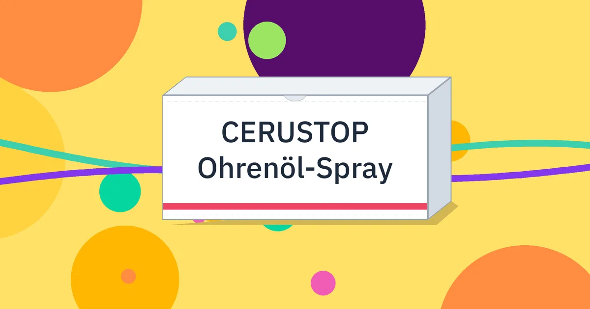 Symbolbild: Packung mit der Aufschrift CERUSTOP Ohrenöl-Spray (PZN 03674578) – Verfügbarkeit und Bezug in Apotheken in Frankfurt am Main