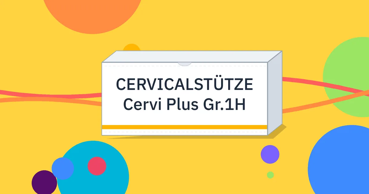 Symbolbild: Packung mit der Aufschrift CERVICALSTÜTZE Cervi Plus Gr.1H (PZN 02885600) – Verfügbarkeit und Bezug in Apotheken in Frankfurt am Main