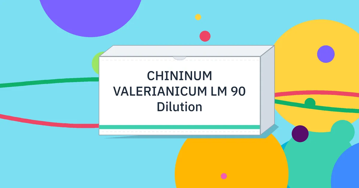 Symbolbild: Packung mit der Aufschrift CHININUM VALERIANICUM LM 90 Dilution (PZN 13442998) – Verfügbarkeit und Bezug in Apotheken in Frankfurt am Main