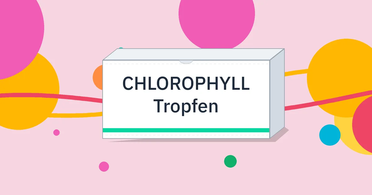 Symbolbild: Packung mit der Aufschrift CHLOROPHYLL Tropfen (PZN 18798889) – Verfügbarkeit und Bezug in Apotheken in Frankfurt am Main