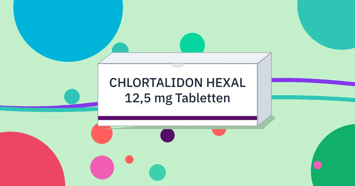Symbolbild: Packung mit der Aufschrift CHLORTALIDON HEXAL 12,5 mg Tabletten (PZN 17847924) – Verfügbarkeit und Bezug in Apotheken in Frankfurt am Main