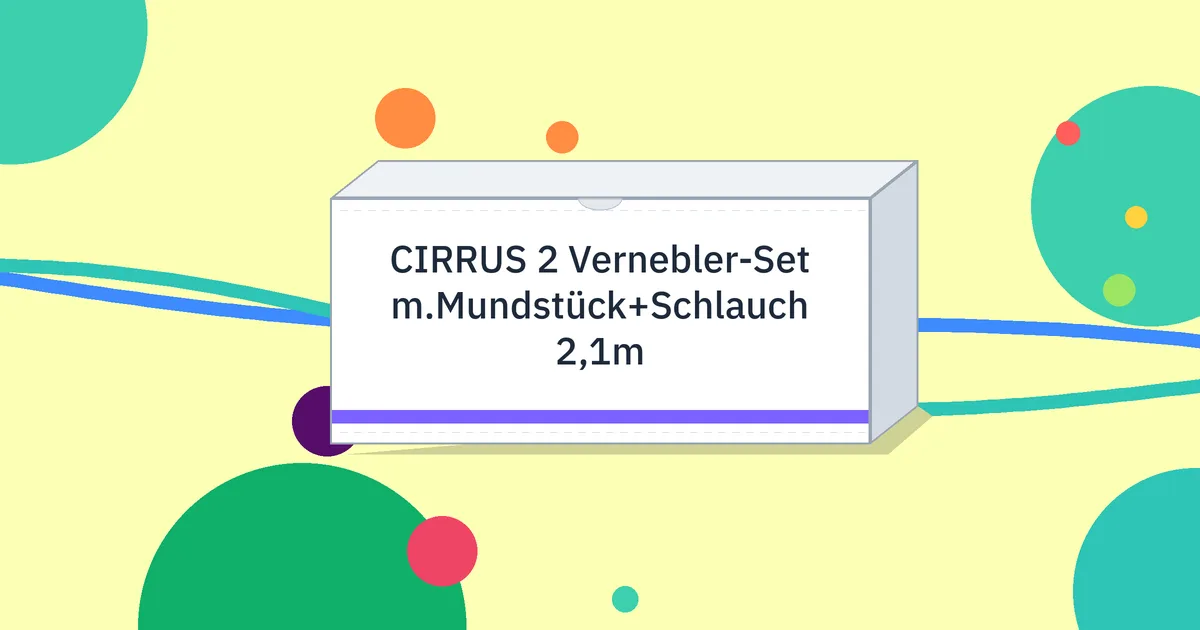 Symbolbild: Packung mit der Aufschrift CIRRUS 2 Vernebler-Set m.Mundstück+Schlauch 2,1m (PZN 17433045) – Verfügbarkeit und Bezug in Apotheken in Frankfurt am Main