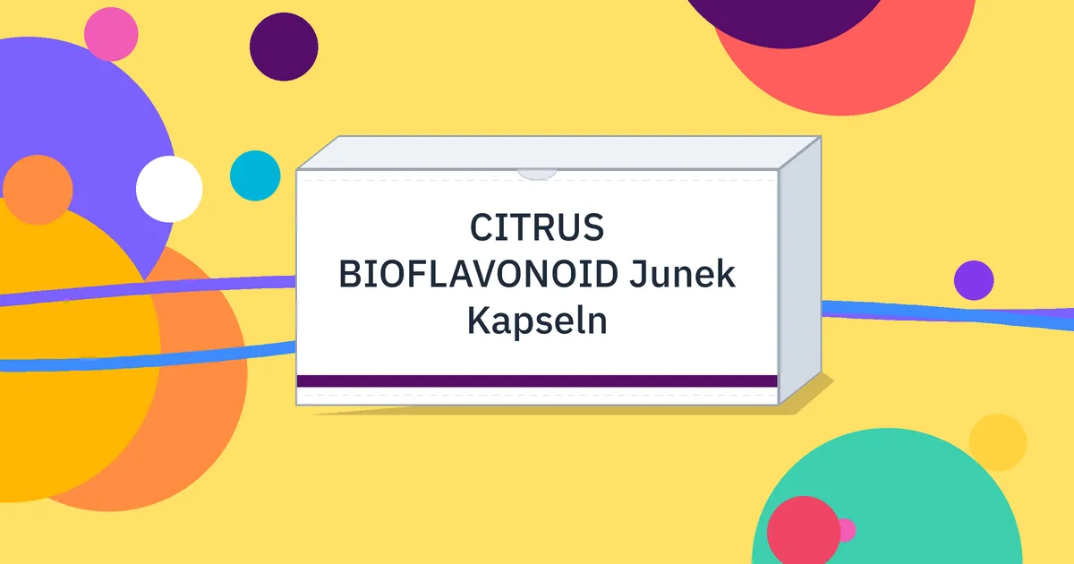 Symbolbild: Packung mit der Aufschrift CITRUS BIOFLAVONOID Junek Kapseln (PZN 05897963) – Verfügbarkeit und Bezug in Apotheken in Frankfurt am Main
