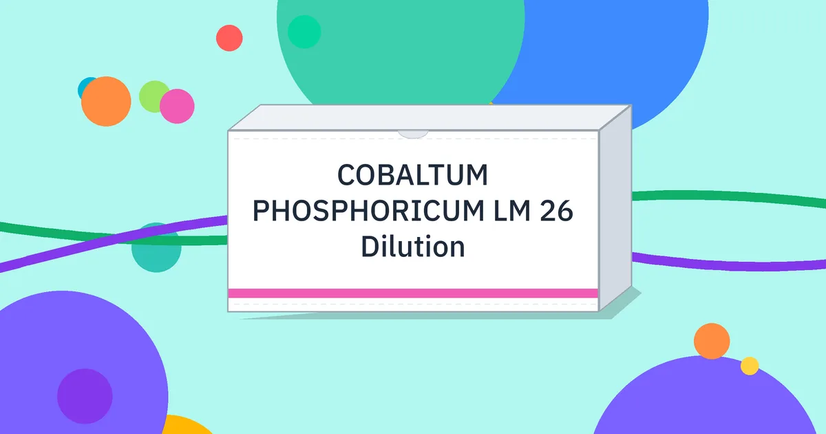 Symbolbild: Packung mit der Aufschrift COBALTUM PHOSPHORICUM LM 26 Dilution (PZN 12824232) – Verfügbarkeit und Bezug in Apotheken in Frankfurt am Main