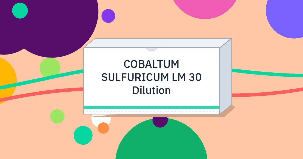 Symbolbild: Packung mit der Aufschrift COBALTUM SULFURICUM LM 30 Dilution (PZN 12824769) – Verfügbarkeit und Bezug in Apotheken in Frankfurt am Main