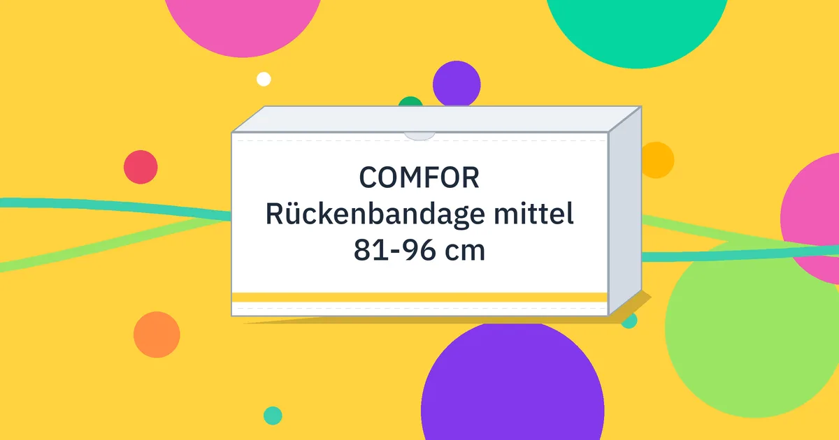 Symbolbild: Packung mit der Aufschrift COMFOR Rückenbandage mittel 81-96 cm (PZN 04498132) – Verfügbarkeit und Bezug in Apotheken in Frankfurt am Main