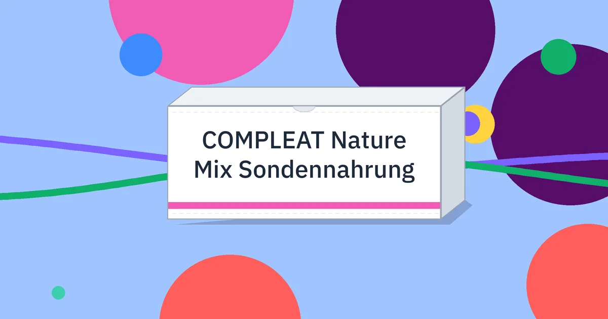 Symbolbild: Packung mit der Aufschrift COMPLEAT Nature Mix Sondennahrung (PZN 18723503) – Verfügbarkeit und Bezug in Apotheken in Frankfurt am Main