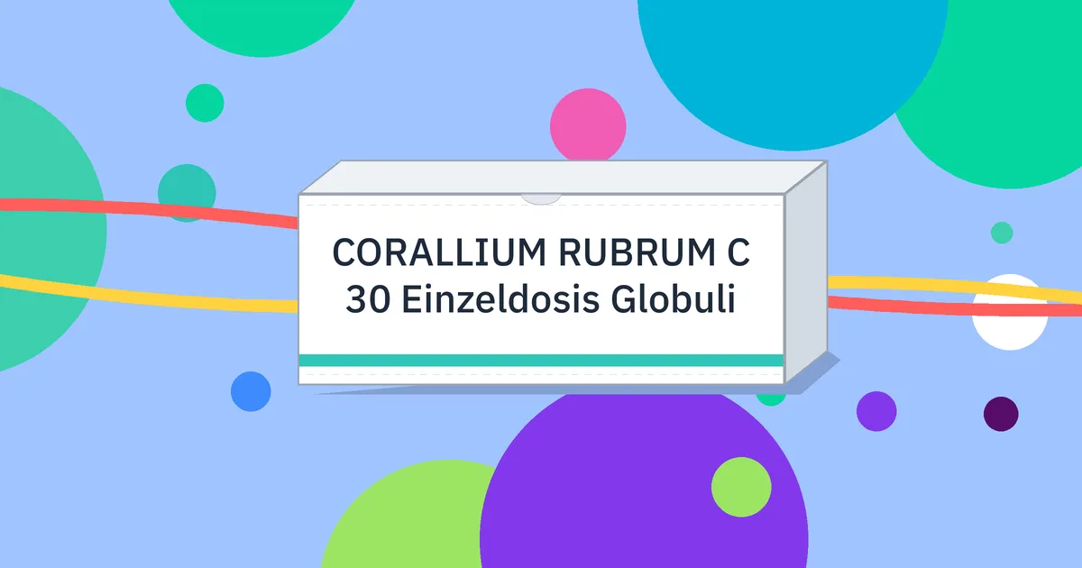 Symbolbild: Packung mit der Aufschrift CORALLIUM RUBRUM C 30 Einzeldosis Globuli (PZN 01943399) – Verfügbarkeit und Bezug in Apotheken in Frankfurt am Main