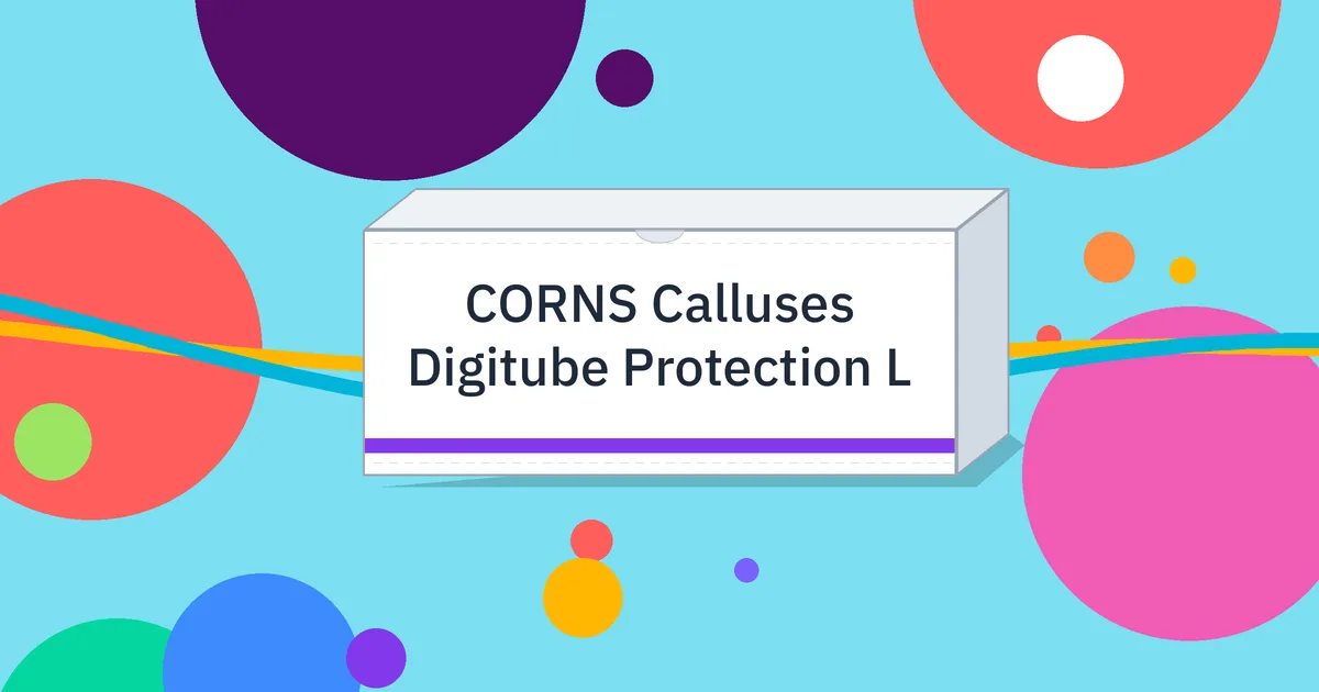 Symbolbild: Packung mit der Aufschrift CORNS Calluses Digitube Protection L (PZN 19687850) – Verfügbarkeit und Bezug in Apotheken in Frankfurt am Main