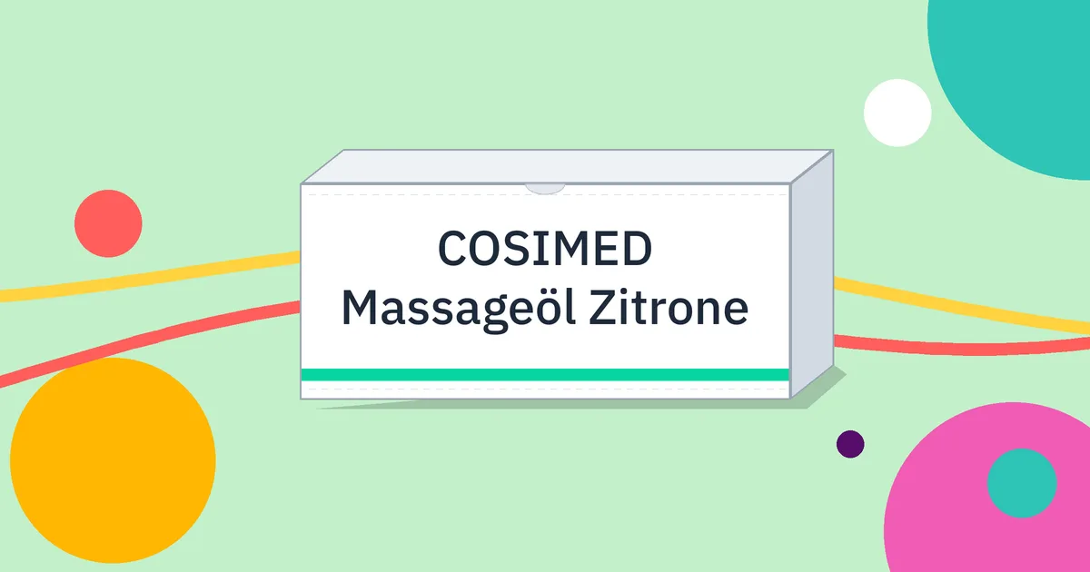 Symbolbild: Packung mit der Aufschrift COSIMED Massageöl Zitrone (PZN 15745852) – Verfügbarkeit und Bezug in Apotheken in Frankfurt am Main
