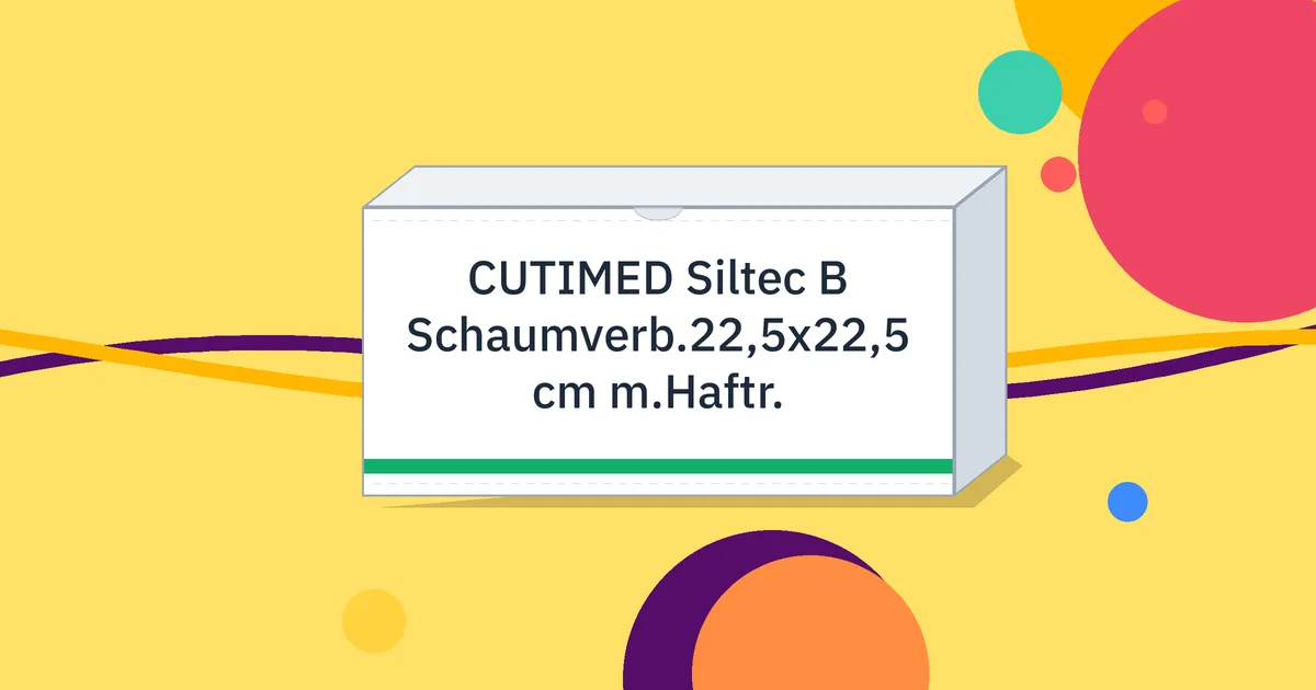 Symbolbild: Packung mit der Aufschrift CUTIMED Siltec B Schaumverb.22,5x22,5 cm m.Haftr. (PZN 16828505) – Verfügbarkeit und Bezug in Apotheken in Frankfurt am Main