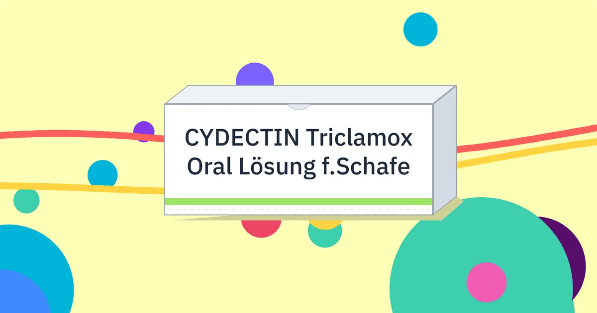 Symbolbild: Packung mit der Aufschrift CYDECTIN Triclamox Oral Lösung f.Schafe (PZN 07726993) – Verfügbarkeit und Bezug in Apotheken in Frankfurt am Main