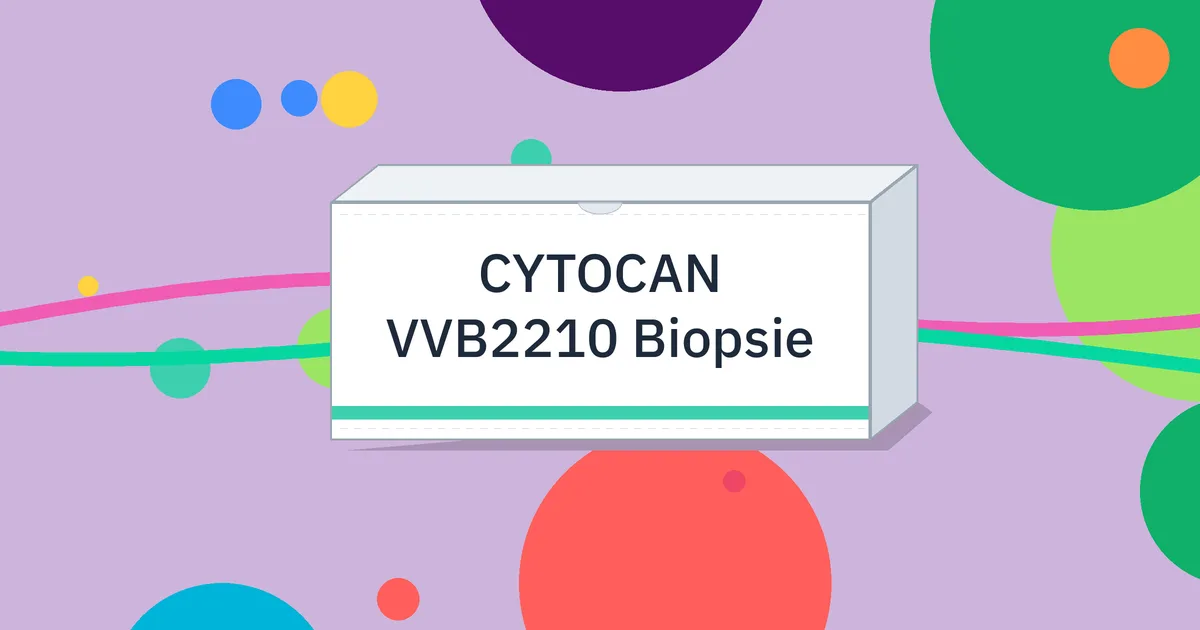 Symbolbild: Packung mit der Aufschrift CYTOCAN VVB2210 Biopsie (PZN 19250426) – Verfügbarkeit und Bezug in Apotheken in Frankfurt am Main