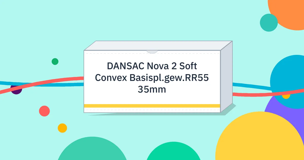 Symbolbild: Packung mit der Aufschrift DANSAC Nova 2 Soft Convex Basispl.gew.RR55 35mm (PZN 02452031) – Verfügbarkeit und Bezug in Apotheken in Frankfurt am Main