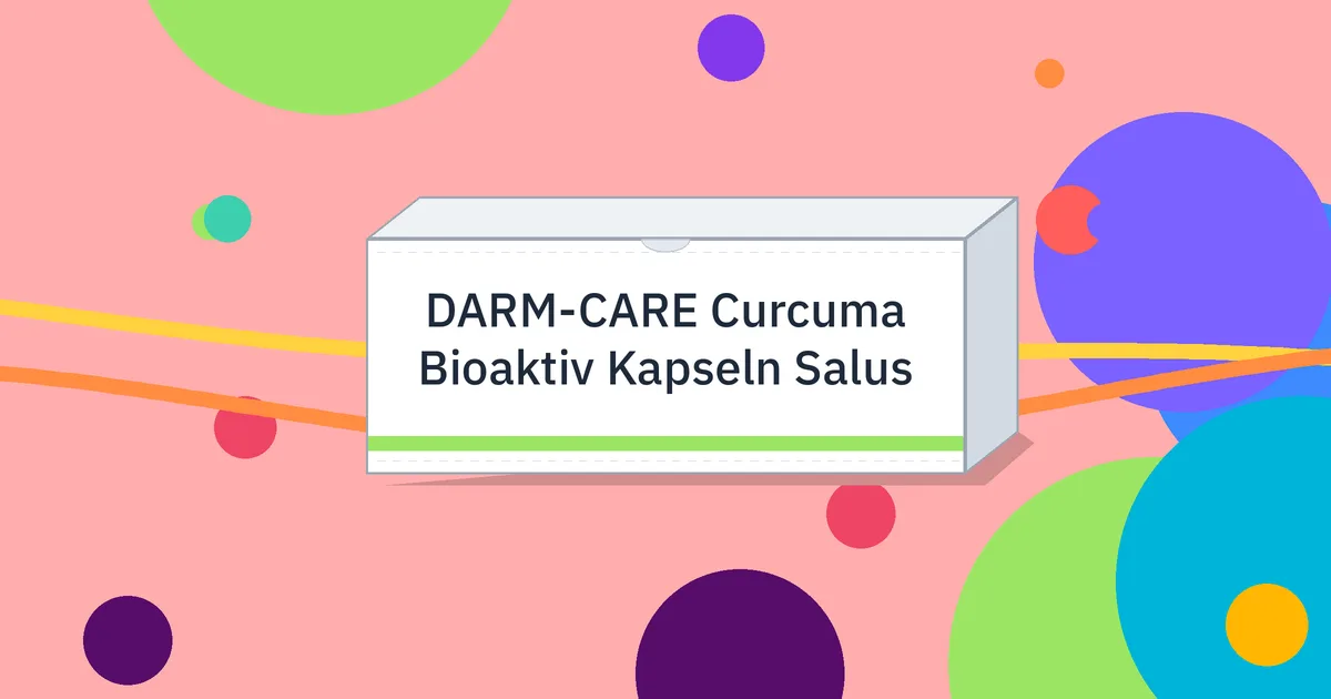 Symbolbild: Packung mit der Aufschrift DARM-CARE Curcuma Bioaktiv Kapseln Salus (PZN 13427556) – Verfügbarkeit und Bezug in Apotheken in Frankfurt am Main