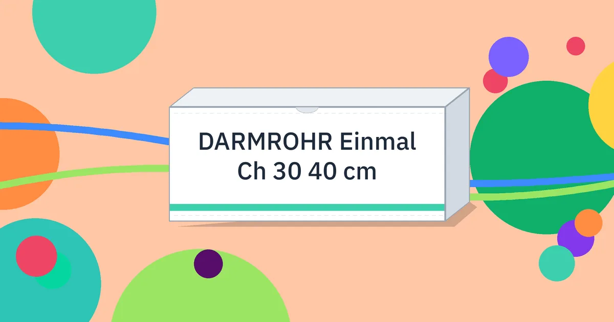 Symbolbild: Packung mit der Aufschrift DARMROHR Einmal Ch 30 40 cm (PZN 00880024) – Verfügbarkeit und Bezug in Apotheken in Frankfurt am Main