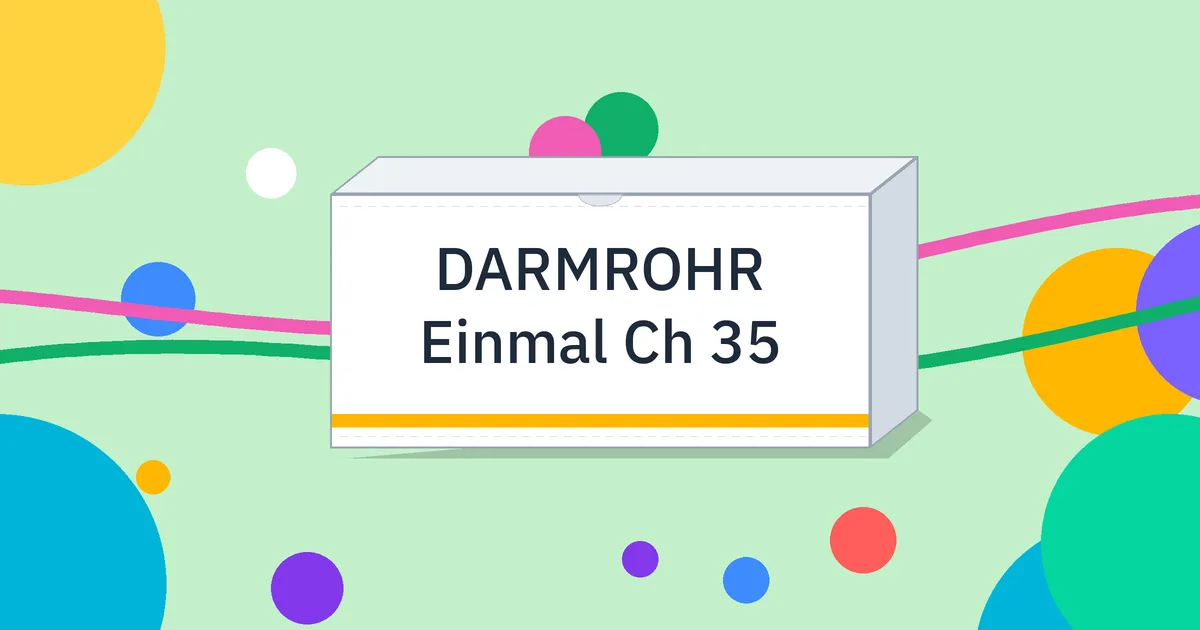 Symbolbild: Packung mit der Aufschrift DARMROHR Einmal Ch 35 (PZN 01961960) – Verfügbarkeit und Bezug in Apotheken in Frankfurt am Main