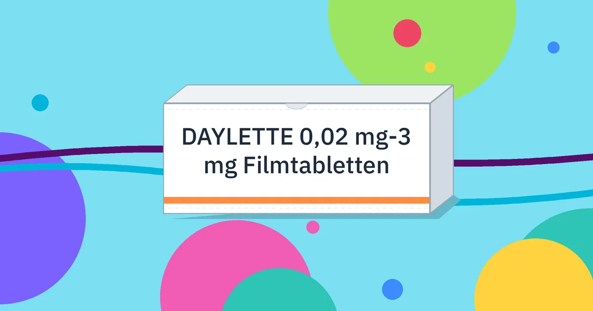 Symbolbild: Packung mit der Aufschrift DAYLETTE 0,02 mg-3 mg Filmtabletten (PZN 19094736) – Verfügbarkeit und Bezug in Apotheken in Frankfurt am Main