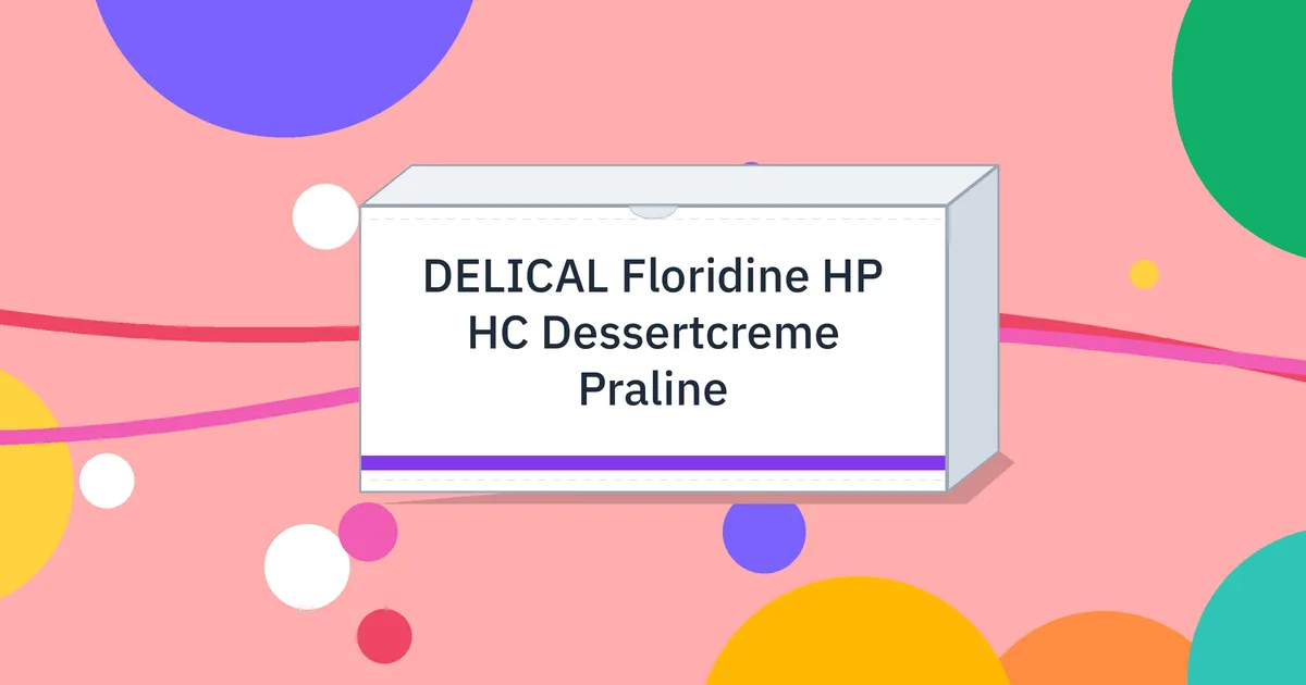 Symbolbild: Packung mit der Aufschrift DELICAL Floridine HP HC Dessertcreme Praline (PZN 16611295) – Verfügbarkeit und Bezug in Apotheken in Frankfurt am Main