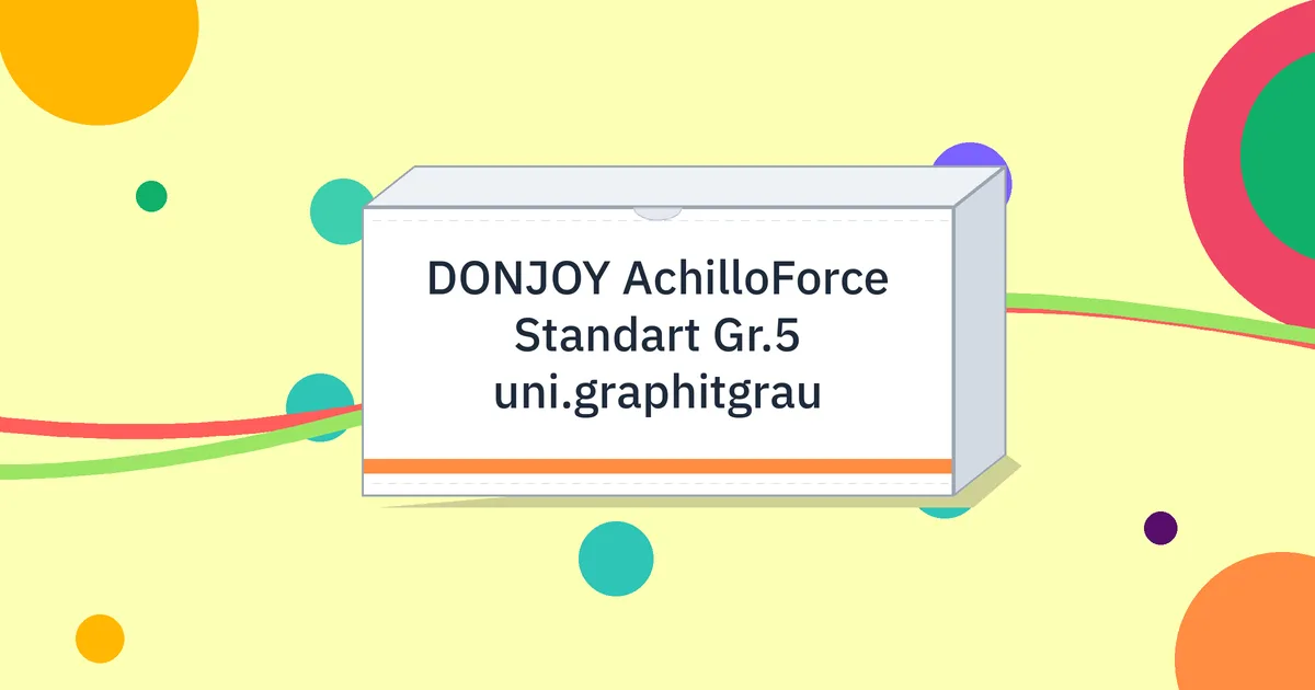 Symbolbild: Packung mit der Aufschrift DONJOY AchilloForce Standart Gr.5 uni.graphitgrau (PZN 19858091) – Verfügbarkeit und Bezug in Apotheken in Frankfurt am Main