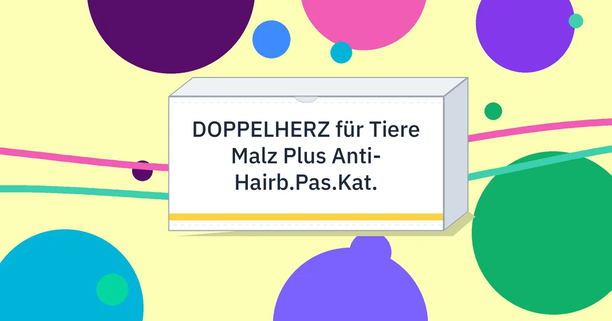 Symbolbild: Packung mit der Aufschrift DOPPELHERZ für Tiere Malz Plus Anti-Hairb.Pas.Kat. (PZN 19745300) – Verfügbarkeit und Bezug in Apotheken in Frankfurt am Main