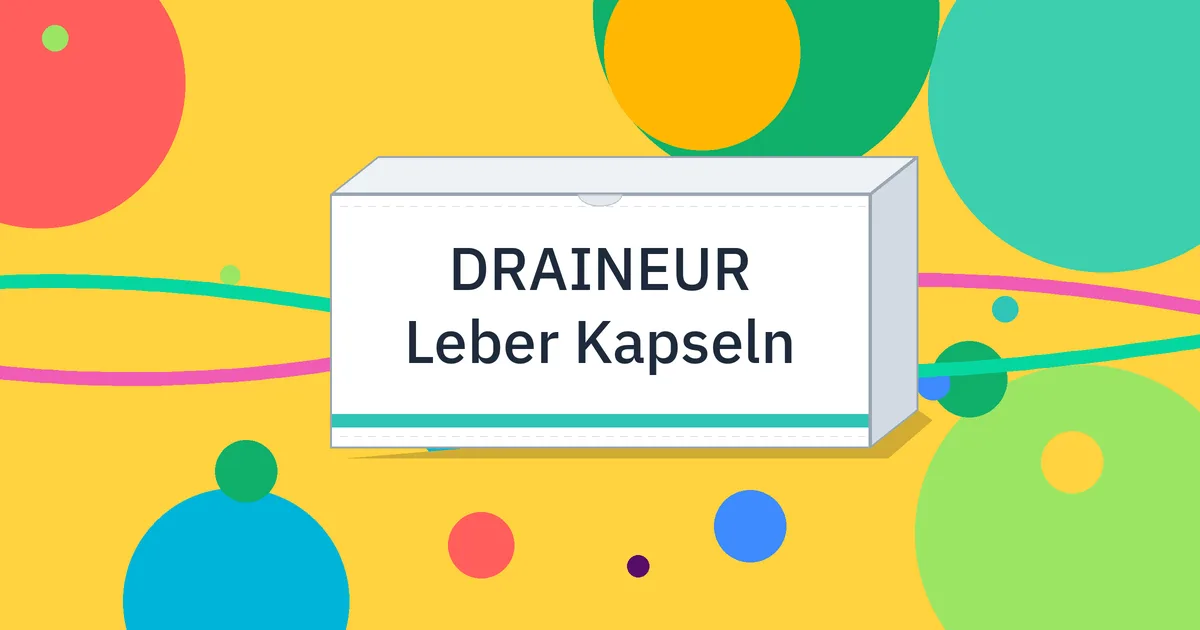 Symbolbild: Packung mit der Aufschrift DRAINEUR Leber Kapseln (PZN 01404142) – Verfügbarkeit und Bezug in Apotheken in Frankfurt am Main