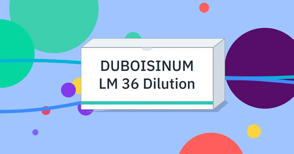 Symbolbild: Packung mit der Aufschrift DUBOISINUM LM 36 Dilution (PZN 13467716) – Verfügbarkeit und Bezug in Apotheken in Frankfurt am Main
