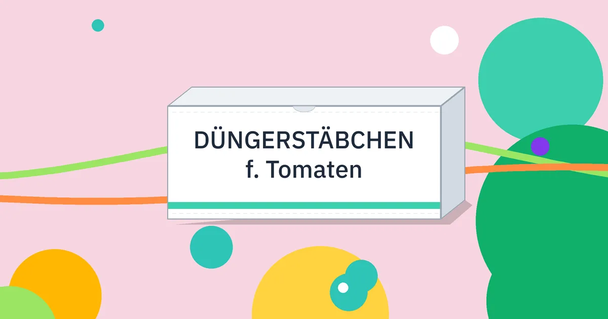 Symbolbild: Packung mit der Aufschrift DÜNGERSTÄBCHEN f. Tomaten (PZN 01618854) – Verfügbarkeit und Bezug in Apotheken in Frankfurt am Main
