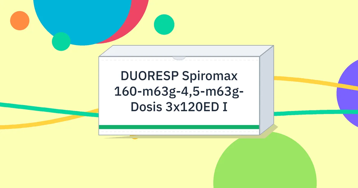 Symbolbild: Packung mit der Aufschrift DUORESP Spiromax 160-m63g-4,5-m63g-Dosis 3x120ED I (PZN 11339799) – Verfügbarkeit und Bezug in Apotheken in Frankfurt am Main