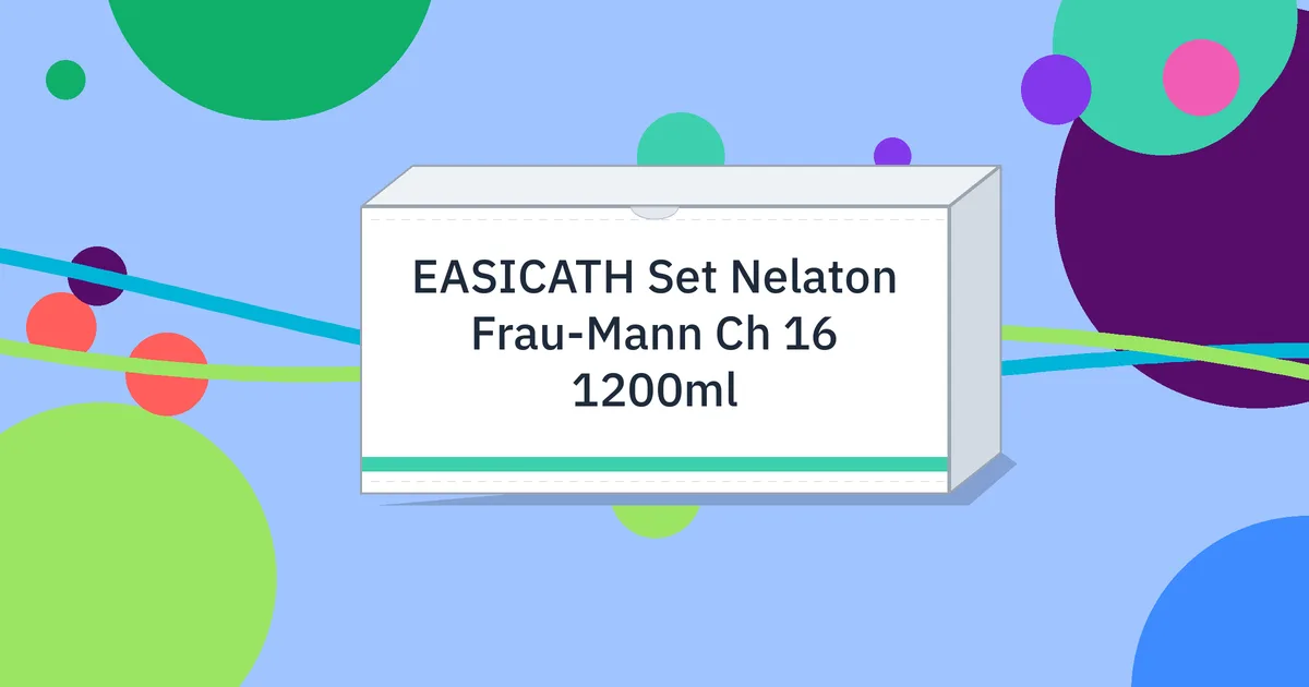 Symbolbild: Packung mit der Aufschrift EASICATH Set Nelaton Frau-Mann Ch 16 1200ml (PZN 01302789) – Verfügbarkeit und Bezug in Apotheken in Frankfurt am Main